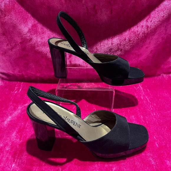 Yves Saint Laurent | Shoes | Vintage 8s Ysl Leopard Lucite Platform ...